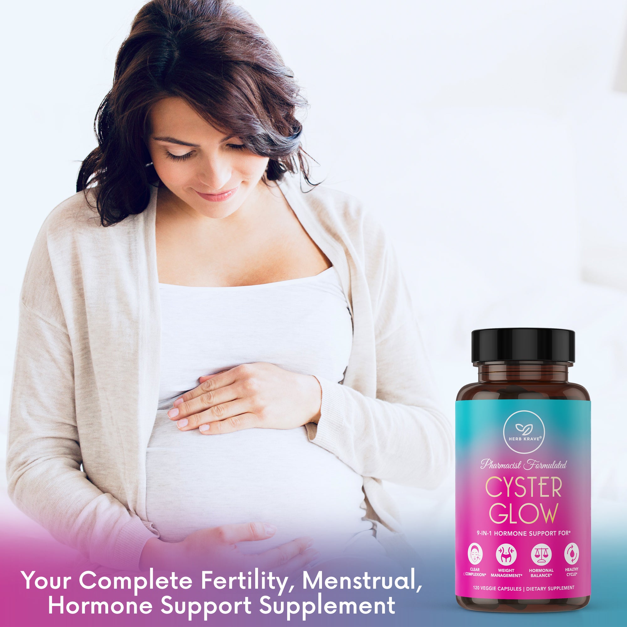 Cyster Glow – Myo Inositol & D-Chiro Inositol PCOS Supplement – HerbKrave